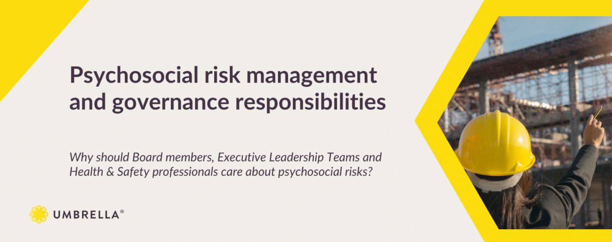 Psychosocial risk management and governance responsibilities | Umbrella ...